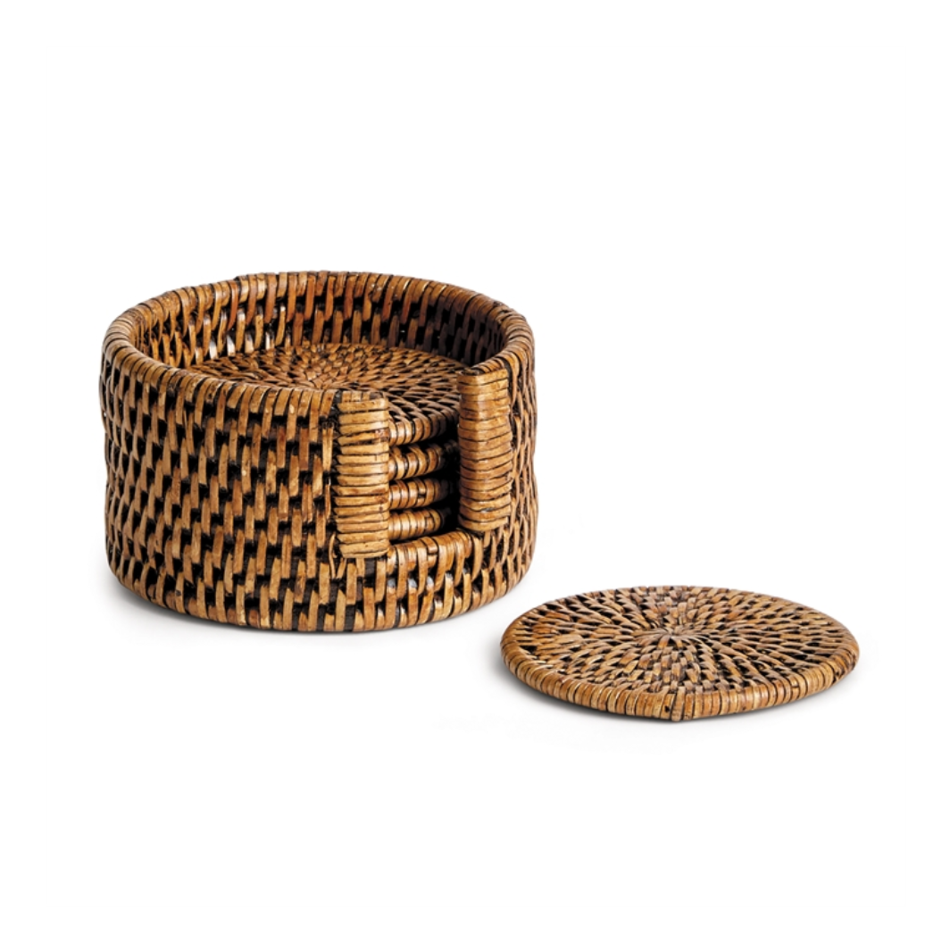 BURMA RATTAN COASTERS, SET OF 6 – Alexandra Rae Home